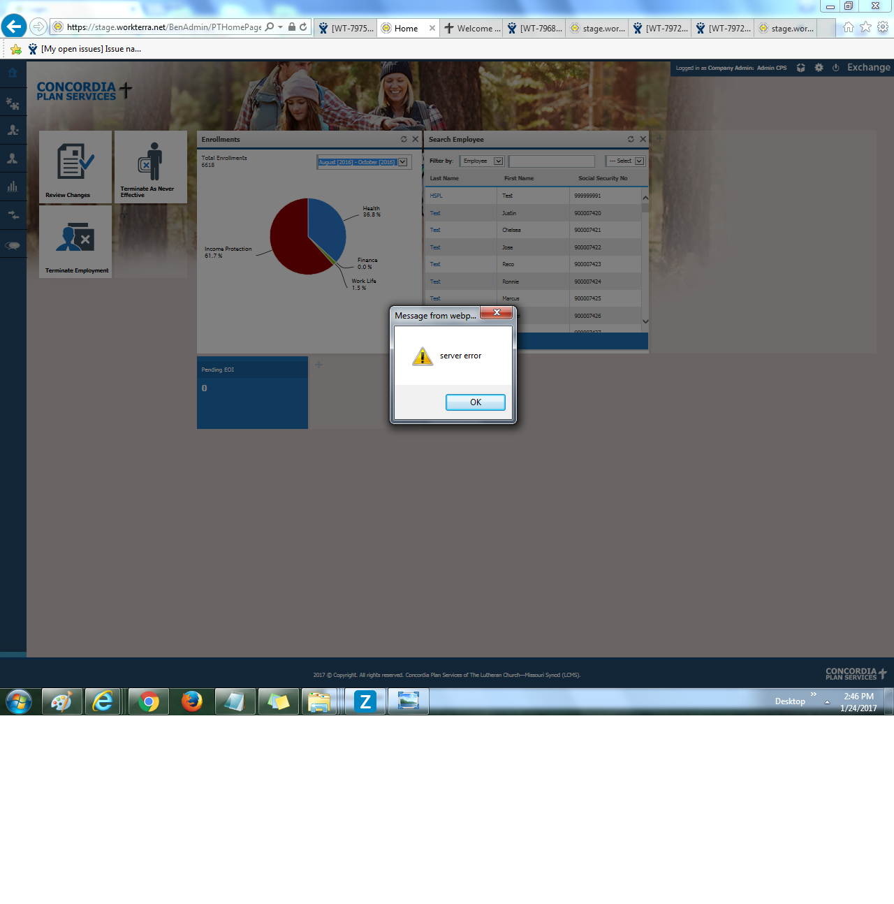 Wt 7976 Cps Demo Server Error Observed On Enrollment Widget Workterra Jira